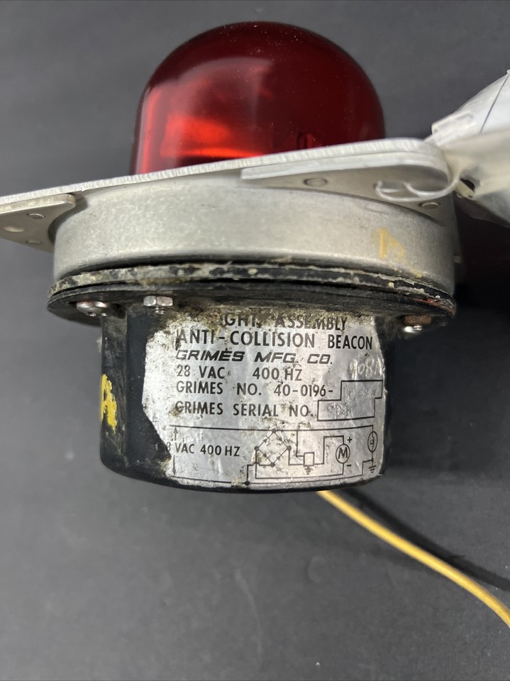 GRIMES LIGHT ASSEMBLY 40-0196-907A 28VDC 400 hertz | eBay