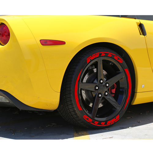 Red NITTO Permanent Tire Lettering Sticker 1.06" 14"-22" With Stripes ...