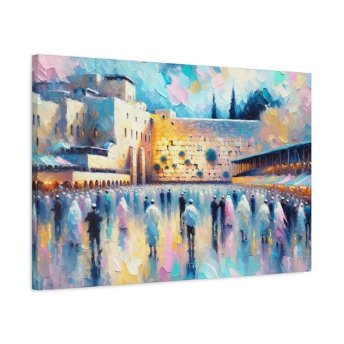 Kotel Pastel, Colorful Israel Painting Jewish Wall Art Canvas Unframed ...