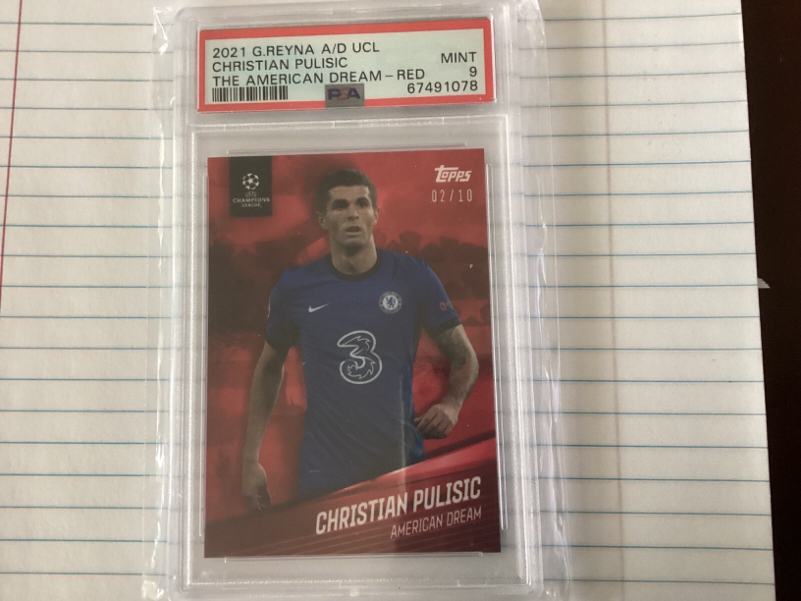 2021-22 Christian Pulisic Topps American Dream Red Chelsea FC Card 2/10 ...