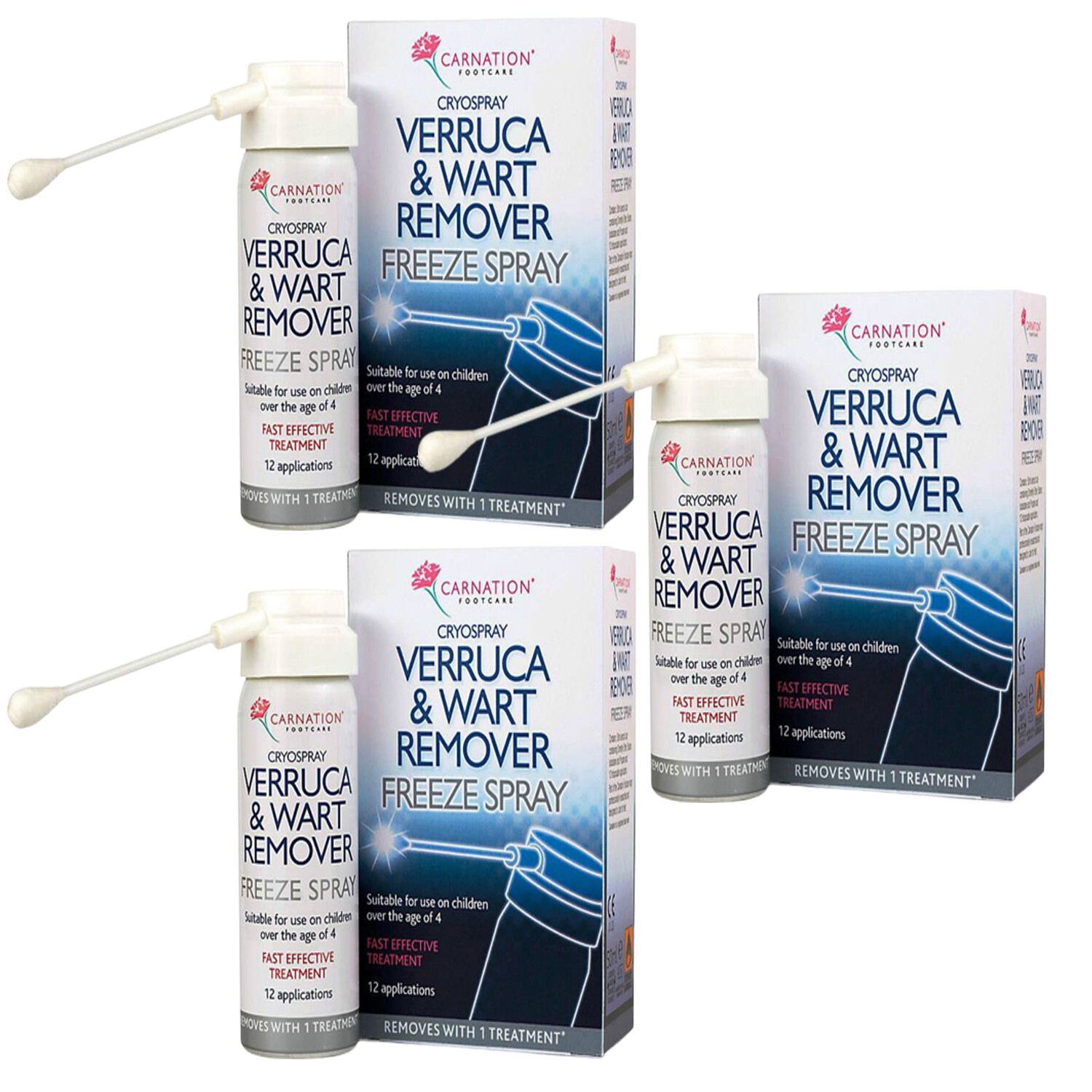 CARNATION Footcare Verruca-Wart Remover Freeze Spray 50 ml Pack 1 , 3 ...