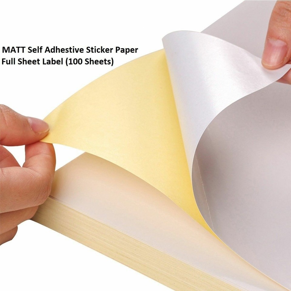 GLOSSY / MATT A4 White Self Adhesive / Sticky Sticker Label Printing ...