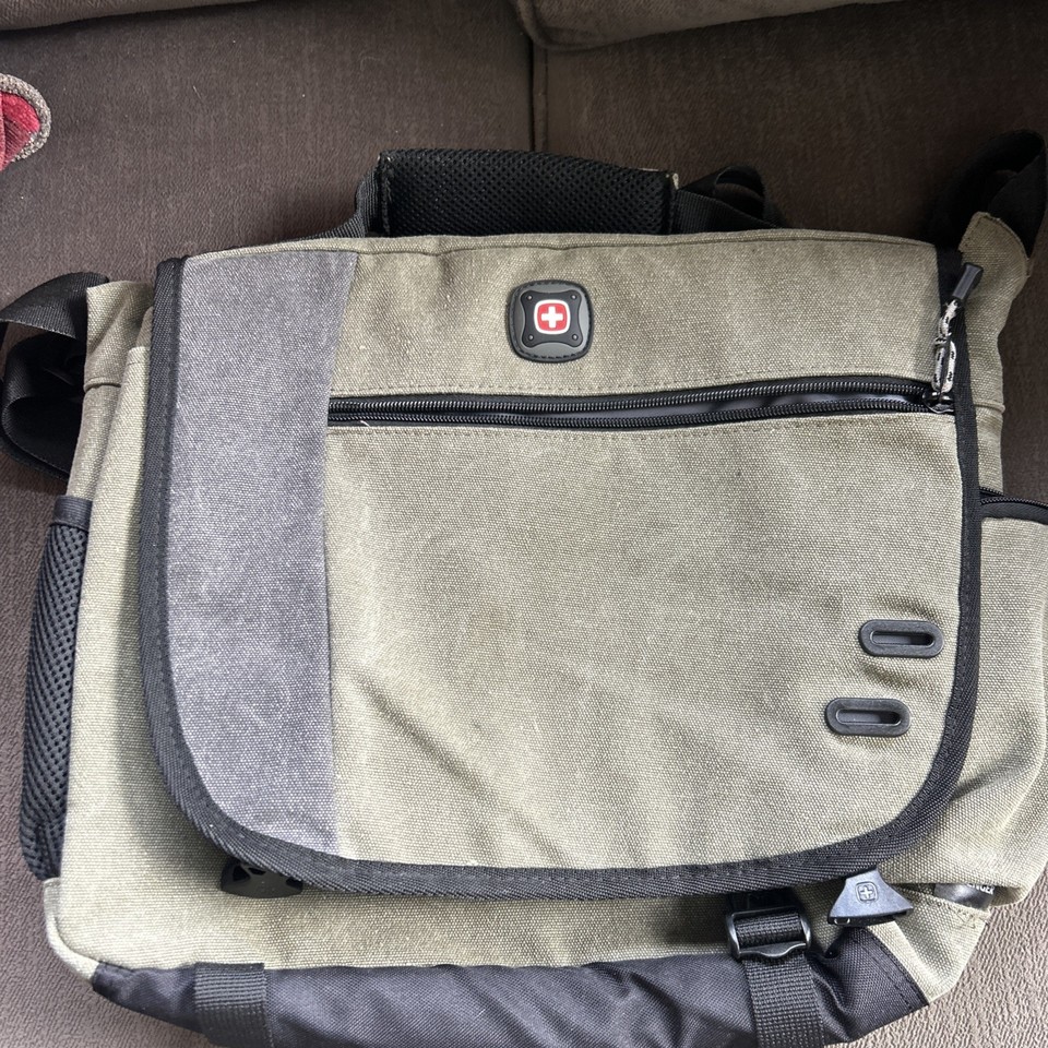 Swiss Army Green Canvas Laptop bag Wenger | eBay