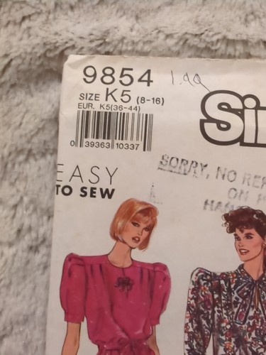 SIMPLICITY #9854 LADIES EASY TO SEW (3 STYLE) MODEST DRESS PATTERN Size ...