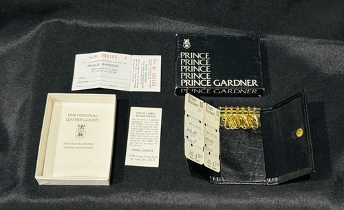 Vintage 1978 Prince Gardner 6 Key Fob Wallet Black Genuine Leather New ...