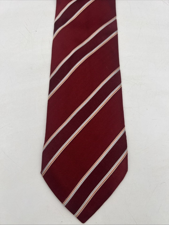 Camiceria Moreal Roma Men's Silk Neck Tie Red Blue White Gold Striped ...