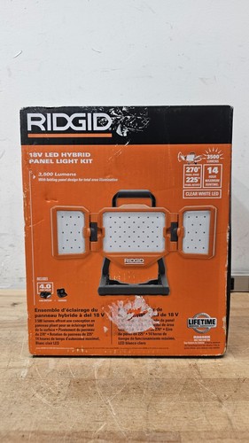 RIDGID 18V Hybrid Panel Light Kit with 4.0Ah R8698K w/ Battery and ...