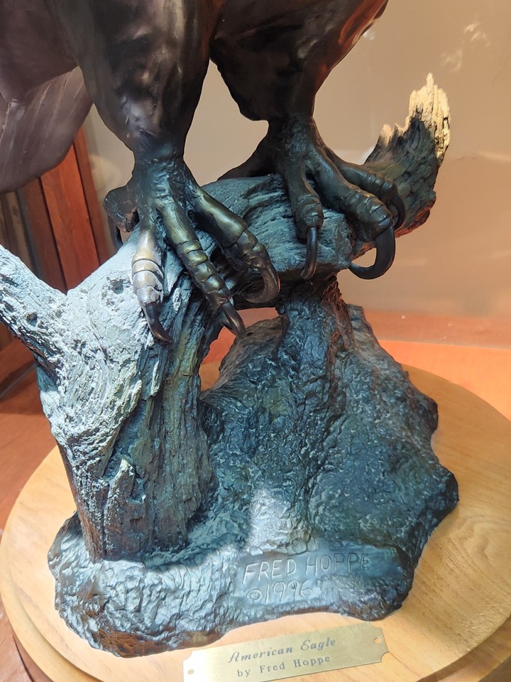 Fred Hoppe Perched American Eagle Bronze Sculpture Artist Proof #1AP 27 ...