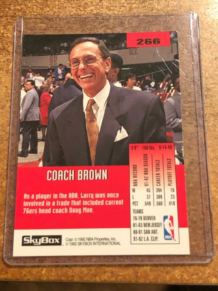 1992-93 SkyBox Basketball # 266 Larry Brown LA Clippers Coach | eBay