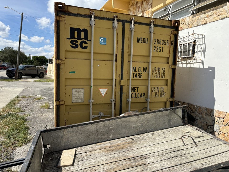 MUST GO!! Used Conex Shipping Storage Container - Yellow/Gold | eBay