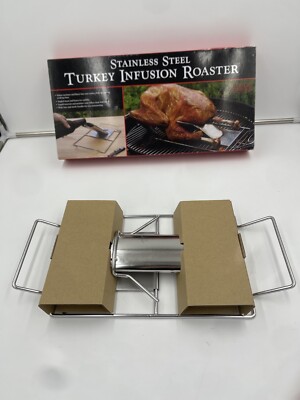 Charcoal Companion Stainless Steel Bbq Grill Turkey Infusion Roaster ...