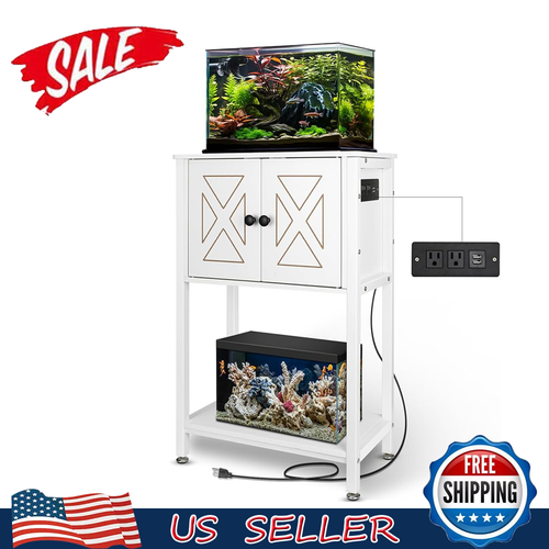 Heavy Duty Aquarium Stand with Electrical Outlet, 5-10 Gallon, White | eBay
