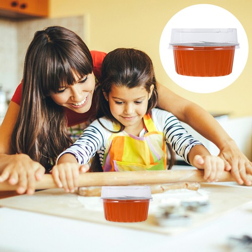 50 Pcs Pudding Cup Small Baking Aluminum Foil Cake Set Dessert ...