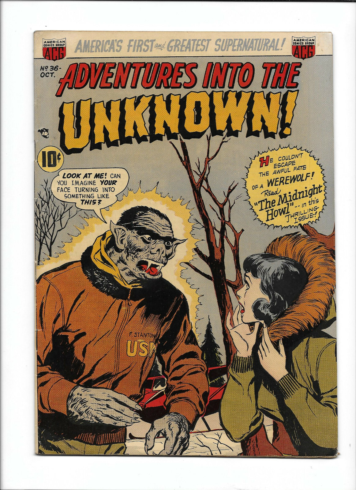 ADVENTURES INTO THE UNKNOWN! #36 [1952 FN/VF] "THE MIDNIGHT HOWL" | eBay