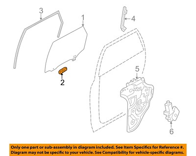 HYUNDAI OEM 07-15 Elantra Rear Door Glass Hardware-Door Glass Holder ...