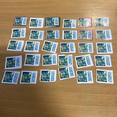 Royal Mail 2nd Class UNFRANKED Barcoded stamps x ON paper 30 Arts And ...