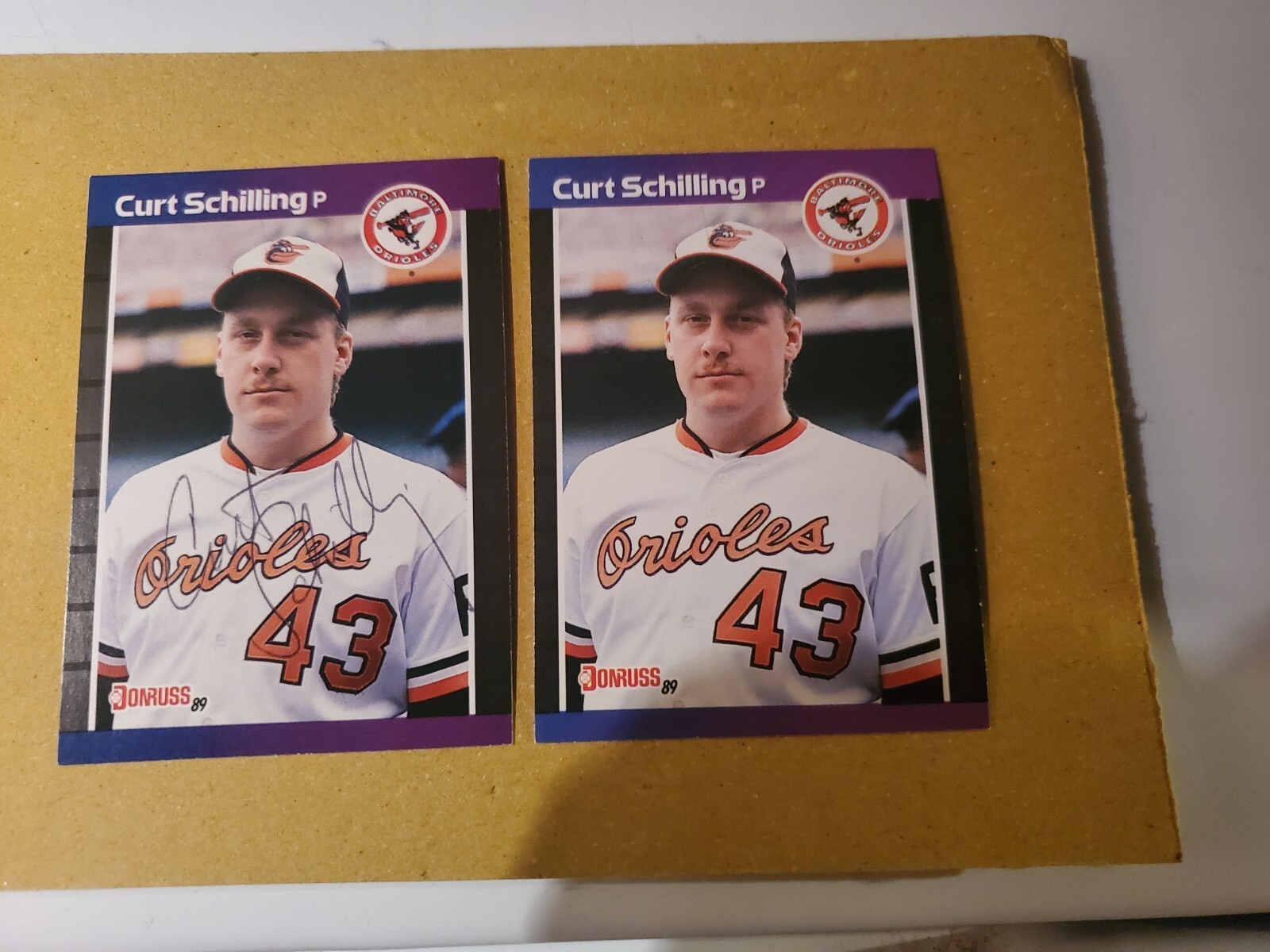 Curt Schilling signed 1989 Donruss rookie & Error Card. NO DOT AFTER ...