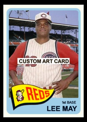 Lee May Cincinnati Reds 1965 Custom Made Baseball Art Card | eBay