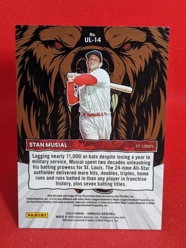 Stan Musial 2022 Donruss #UL-14 Unleashed Silver /349 St. Louis ...