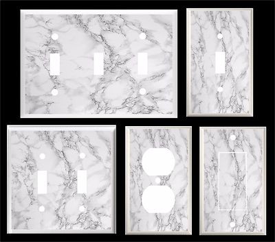 IMAGE OF GRAY MARBLE LIGHT SWITCH COVER PLATE OR OUTLET YOU PICK SIZE ...