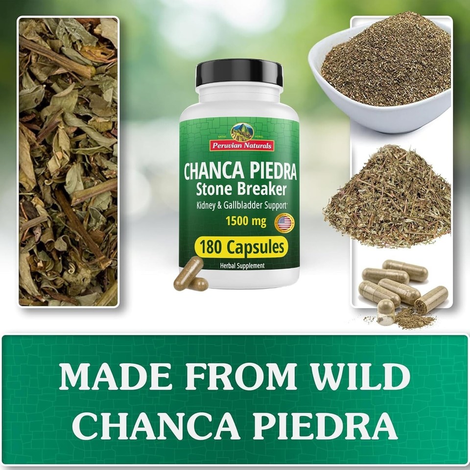 Chanca Piedra Stone Breaker 180 Capsules Kidney Stones Dissolver ...