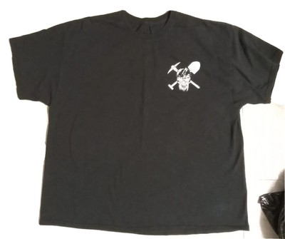 Miner skull Tshirt - coal mining pickax shovel flag crossbones XXL! | eBay