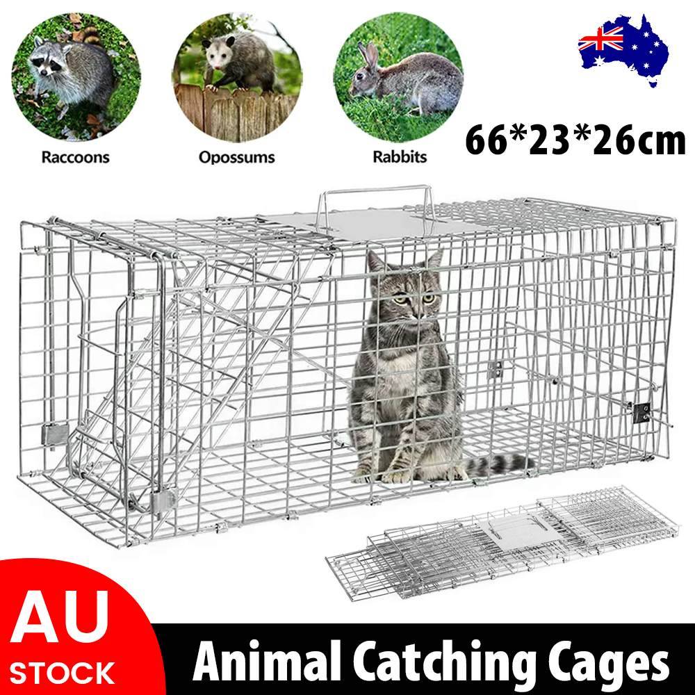 3 size Animal Trap Humane Cage Possum Fox Koala Rabbit Bird Cat Live ...