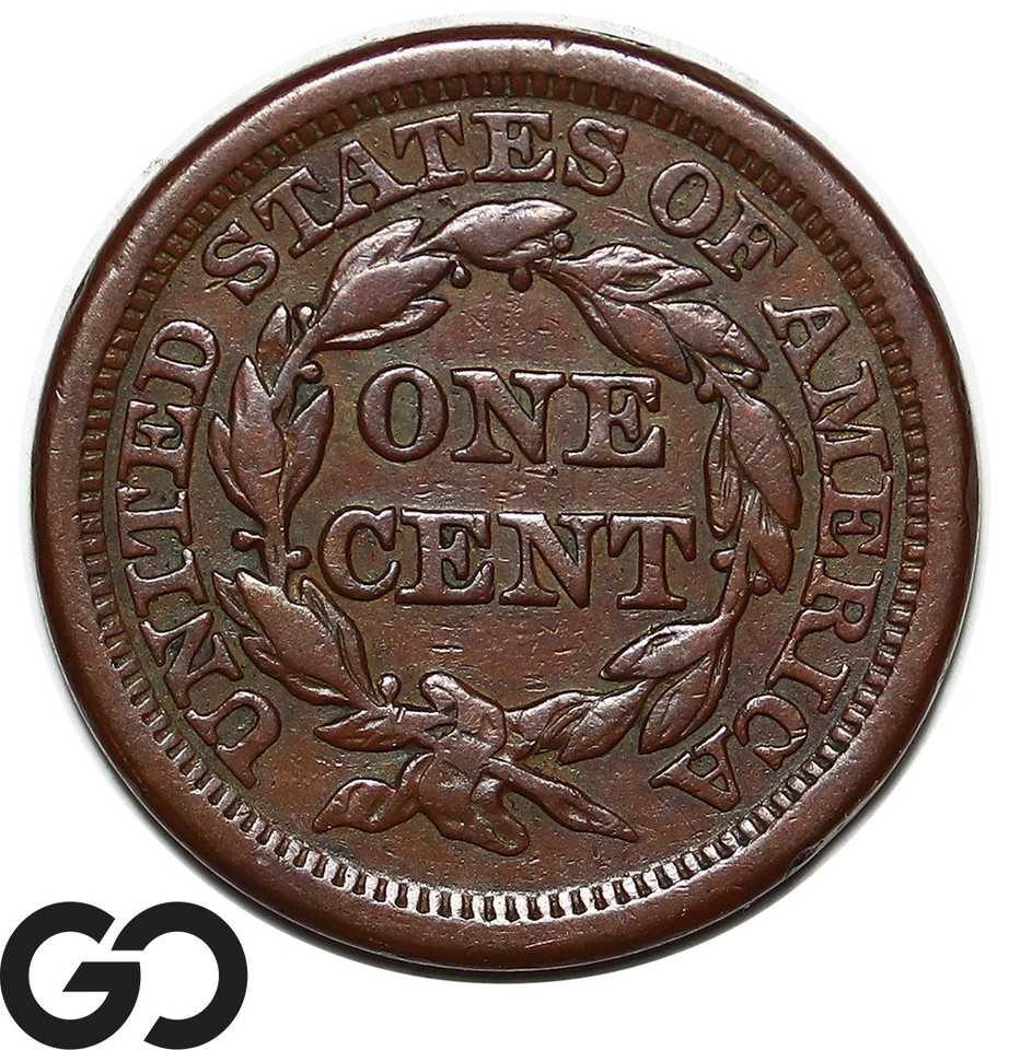 1850 Large Cent, Braided Hair, Choice VF Early Copper | eBay