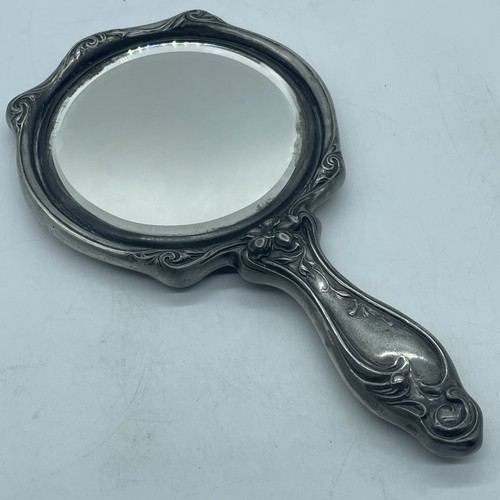Antique. Sterling Silver? Art Nouveau Repousse Hand Mirror. 10”x5.5 ...
