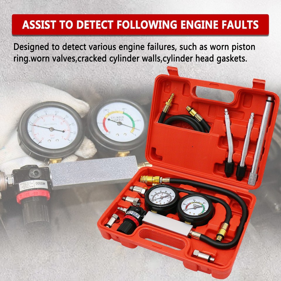 Cylinder Leak Down Tester, Petrol Engine Compression Leakage Detector ...