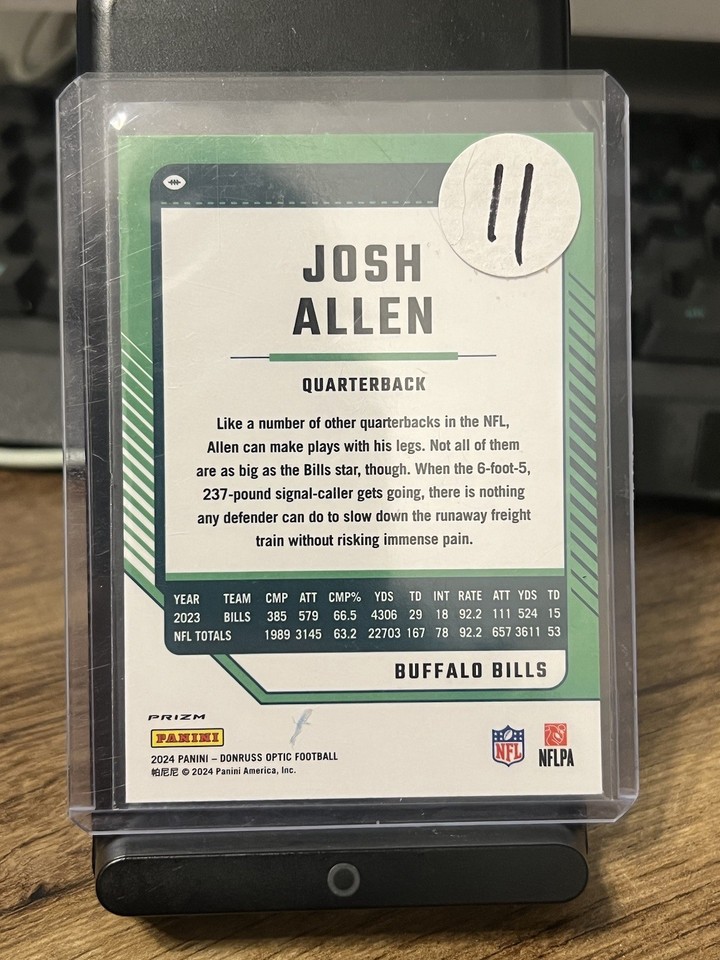 Josh Allen 2024 Donruss Optic Football #19 Fire Emoji SP CASE HIT Bills ...