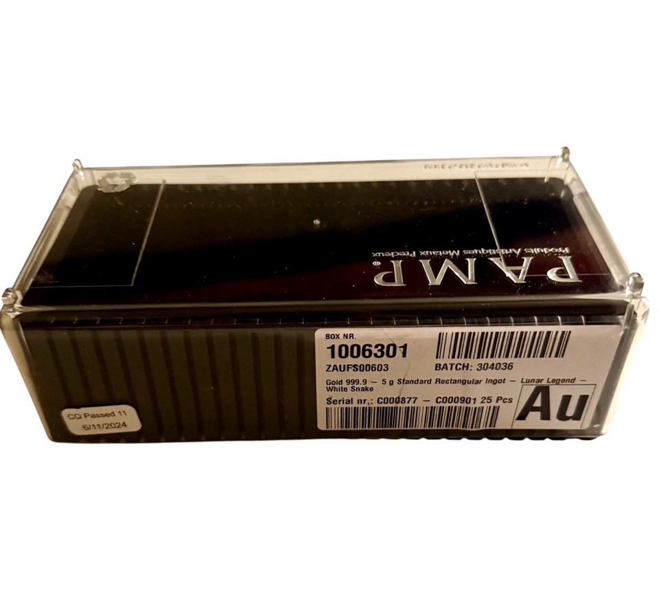 PAMP SUISSE 25 COUNT STORAGE BOX FOR TEP PACKAGING GOLD SILVER BARS ...