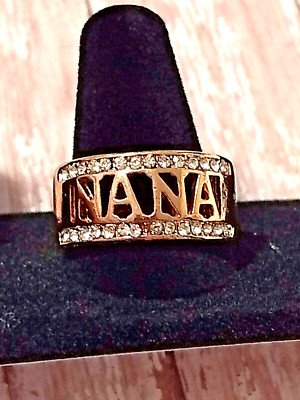 Size 11 gold plated crystal Nana ring | eBay