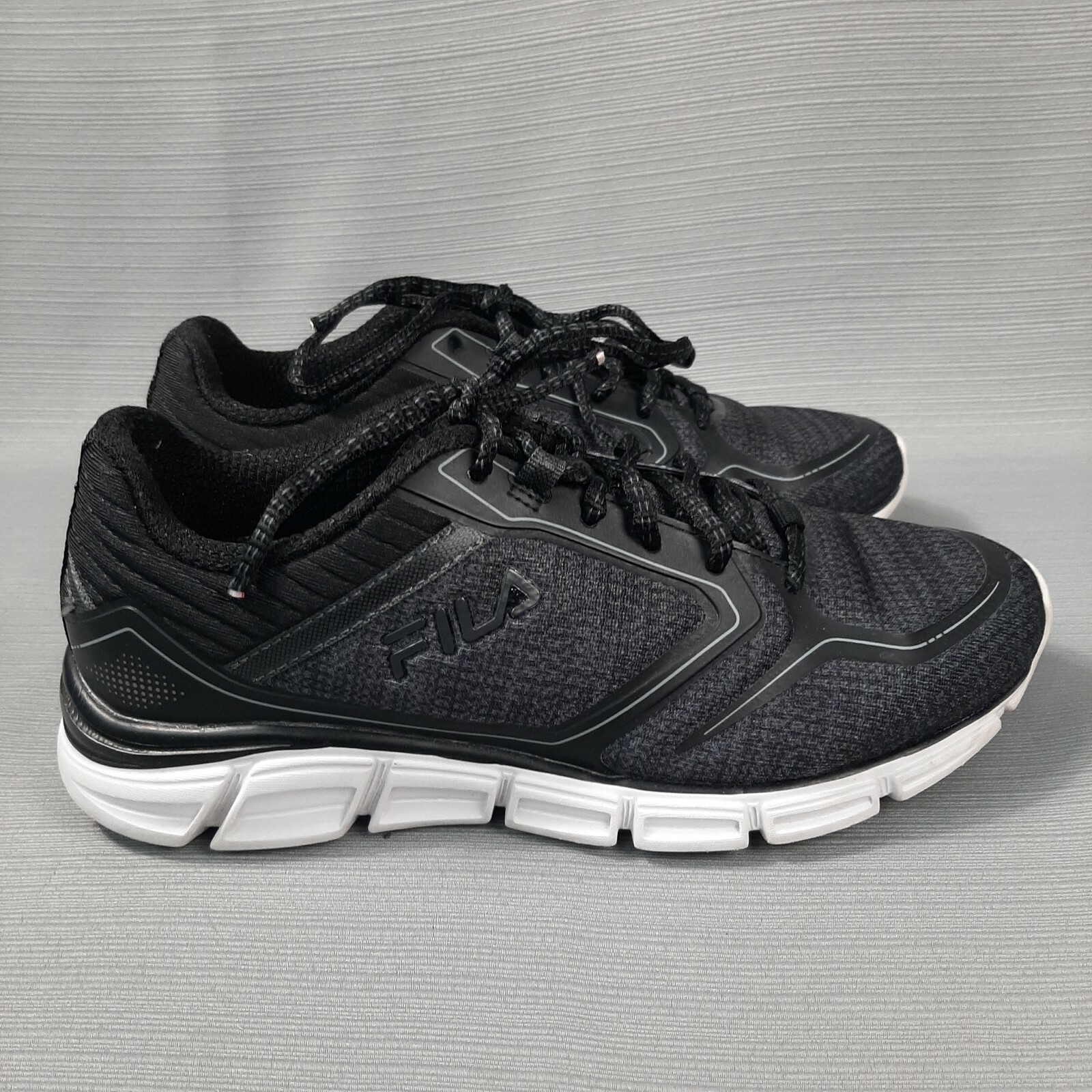 FILA Coolmax Memory Foam Black White Running Shoes Sneakers US Size 6.5 ...