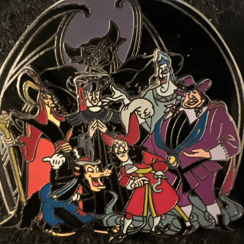 Disney Villains Pin Pinback Jafar Wolf Hades Chernabog Hook Frollo ...