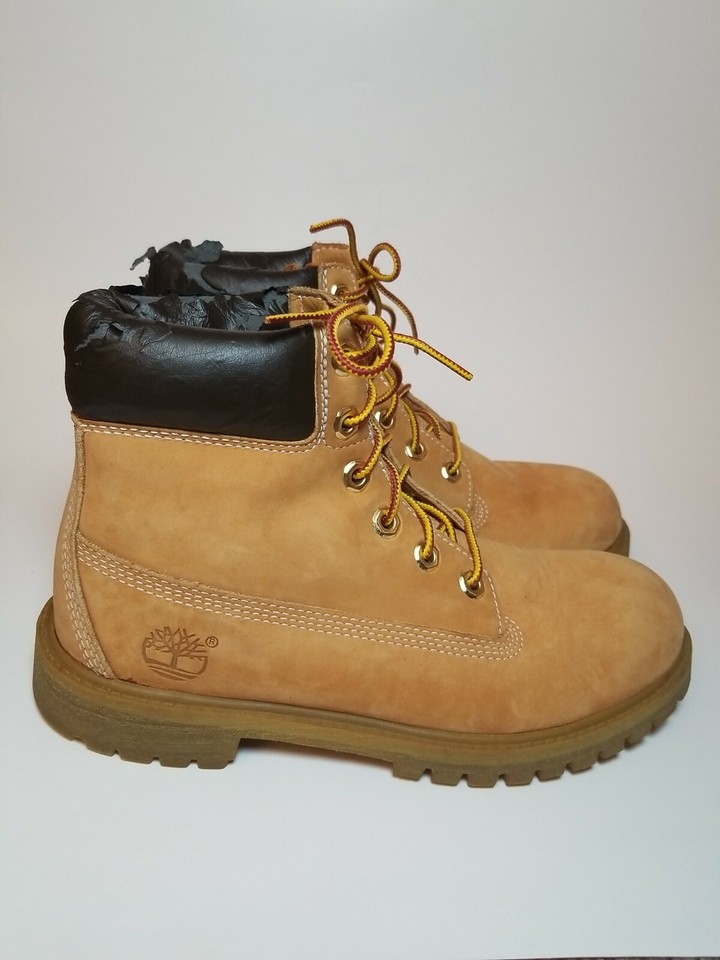 Timberland 12909 Junior's 6" Premium Waterproof Boots Wheat Nubuck Boys ...