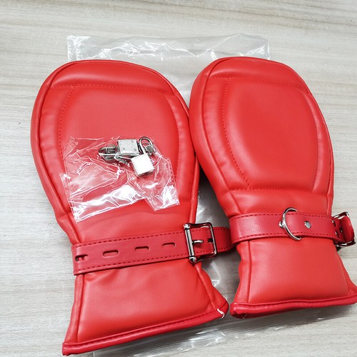 PU Leather Binding Mittens Gloves Dog Paw Padded Fist Mitts Handcuffs ...