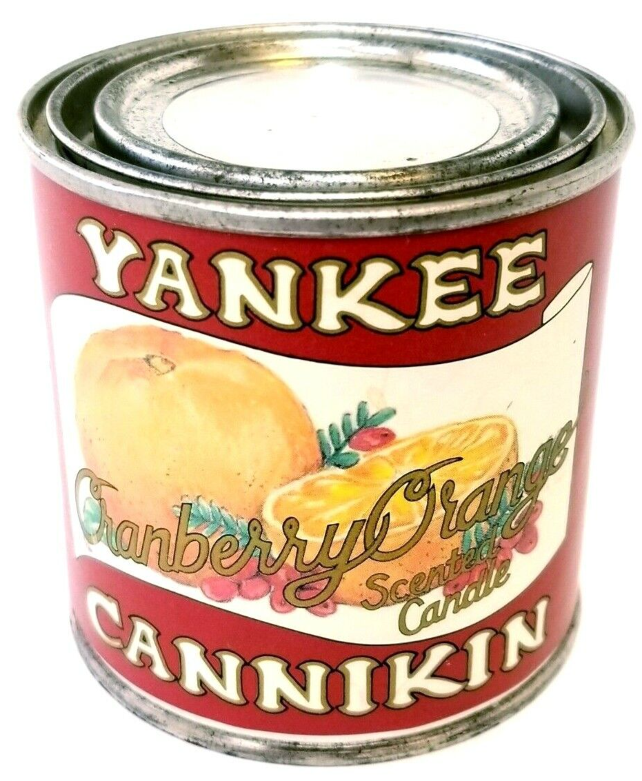 Yankee Cannikin Scented Candle Cranberry Orange Scent Can - Vintage ...