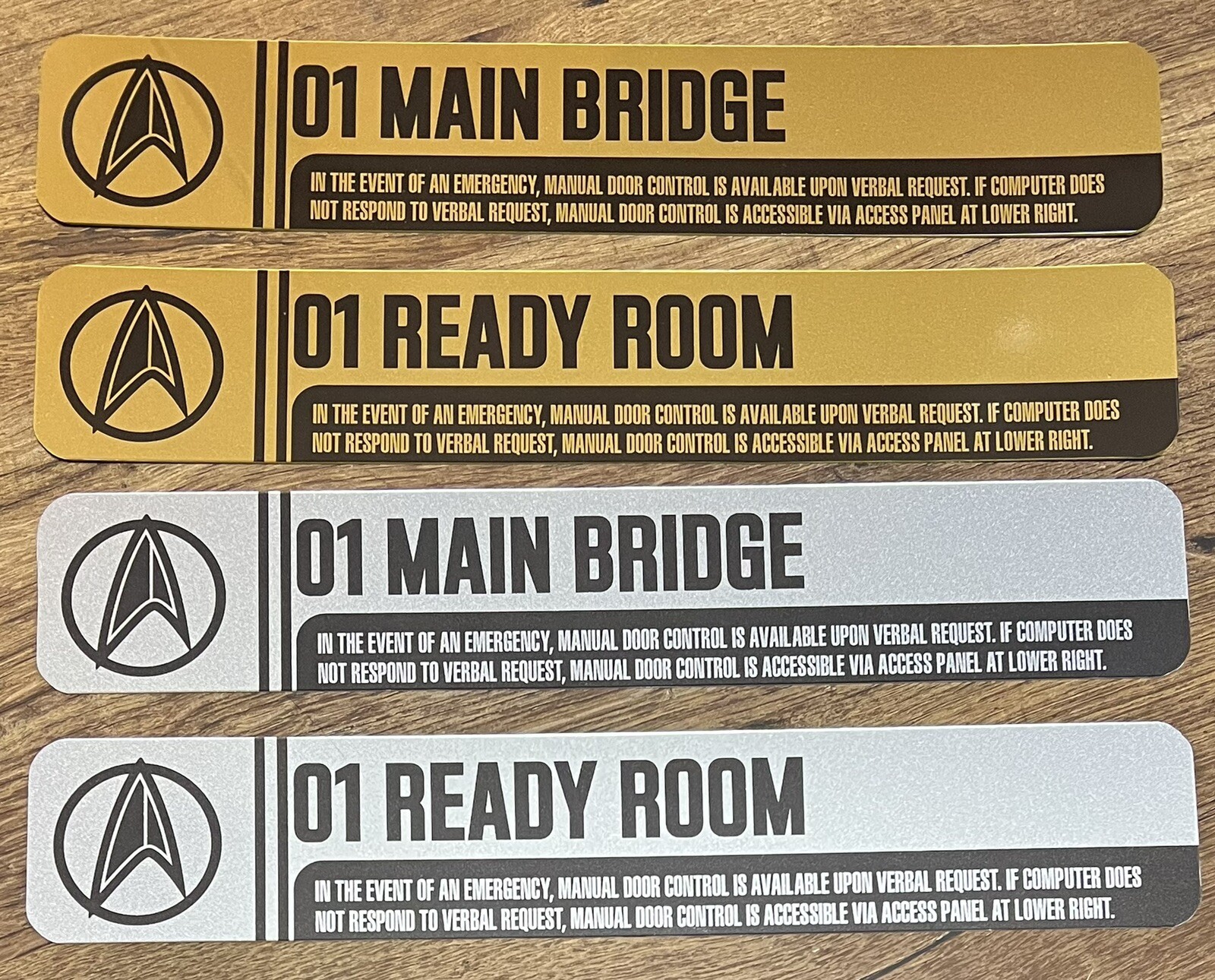 STAR TREK PICARD ERA SILVER DOOR PLAQUE SIGNAGE TITAN STARGAZER PROP ...