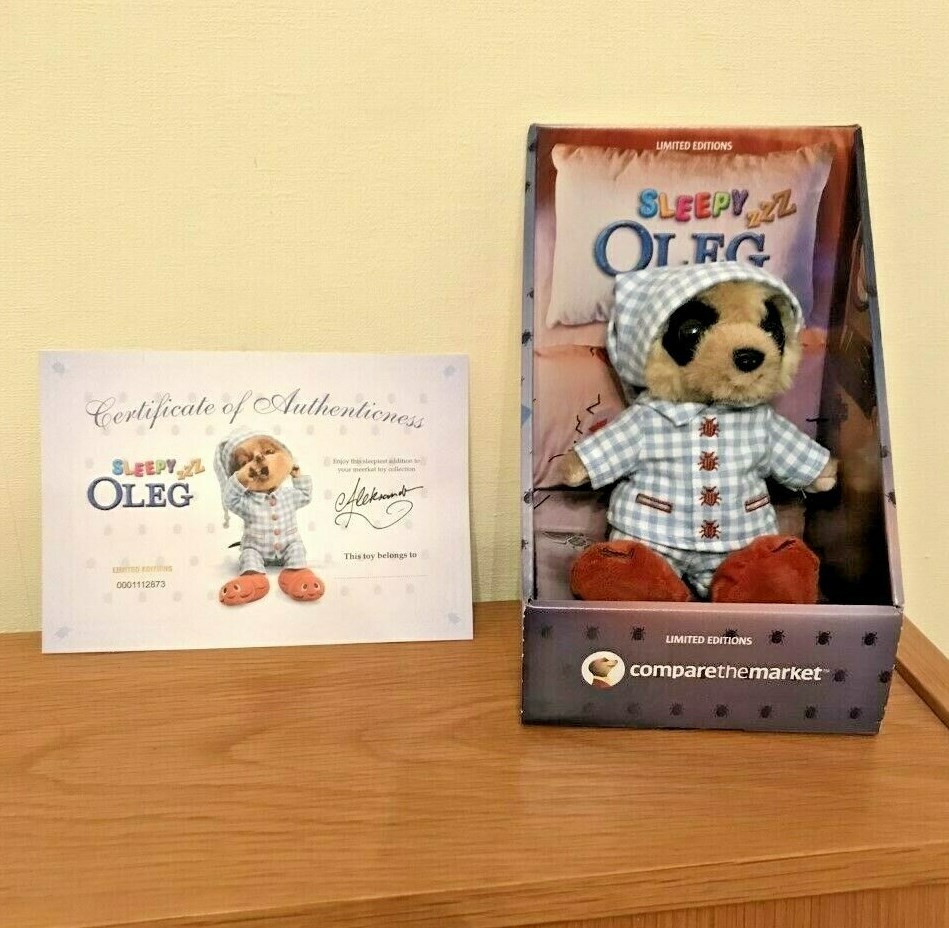 Sleepy Oleg Toy Compare The Meerkat / Market With Certificate - Ltd Ed ...