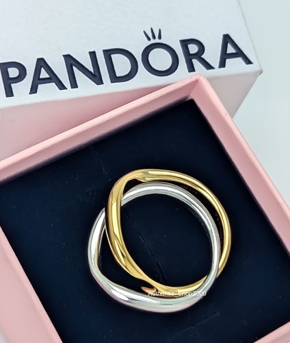 New 100% Authentic PANDORA Essence Two-tone Entwined Bands Ring ...