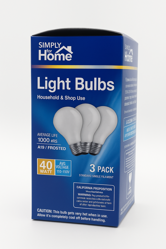 Simply For Home Light Bulbs – 4 Pack (12 Bulbs) – Frosted or Clear | eBay