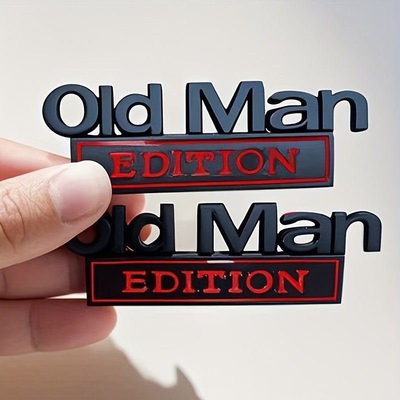 2pcs Old Man Edition 3D Emblem Sticker Badge Fender Decals Car Truck ...
