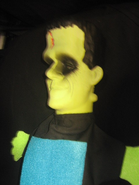 HERMAN MUNSTER FRANKENSTEIN hand puppet rubber head Neon vintage ...