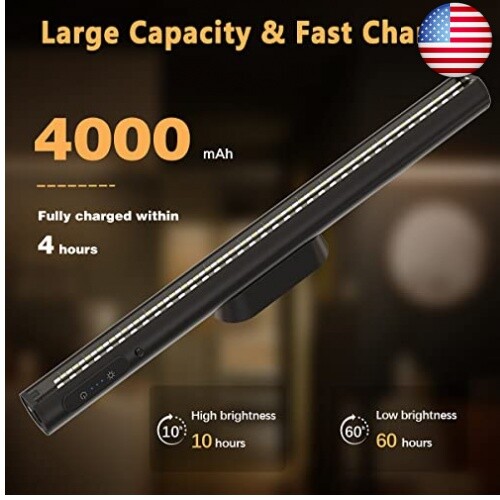 bravzurg Rechargeable Magnetic LED Light Bar with Remote, Under Cabinet ...