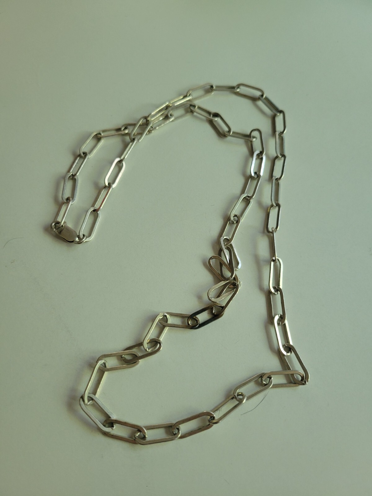 Vintage Modern Large Link Sterling Silver Chain 29" - Gem