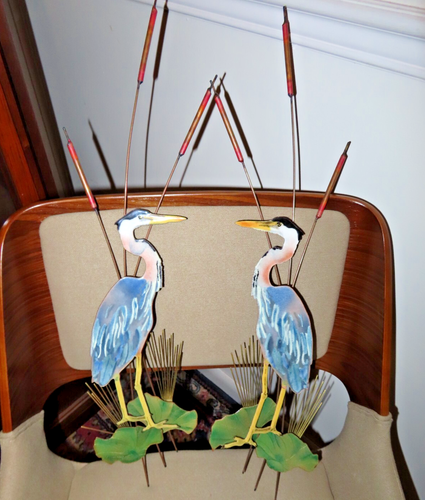Bovano of Cheshire Pair Great Blue Heron Wall Sculpture | eBay