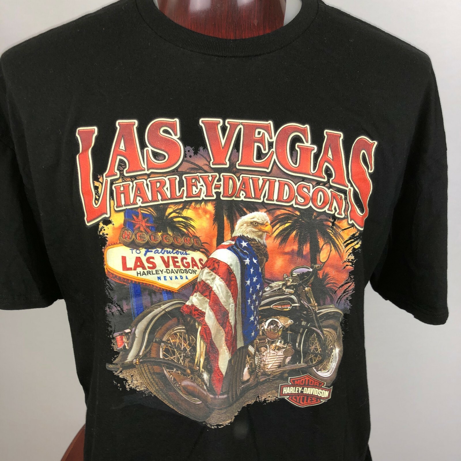 Harley Davidson Las Vegas Strip Sign Mens Graphic T S… - Gem