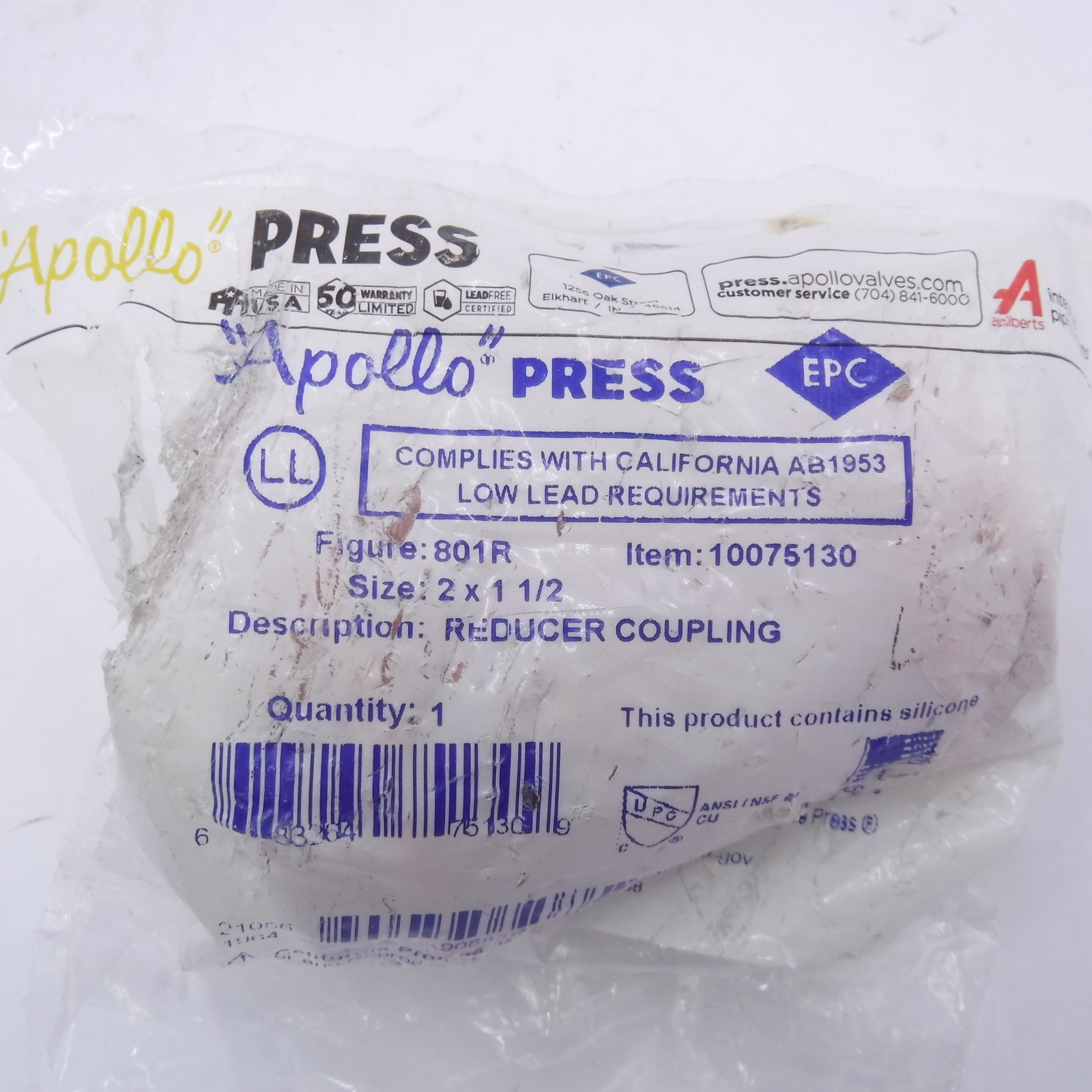 APOLLO 10075130 Copper Reducer Coupling, 2" x 1-1/2" 10075130 | eBay