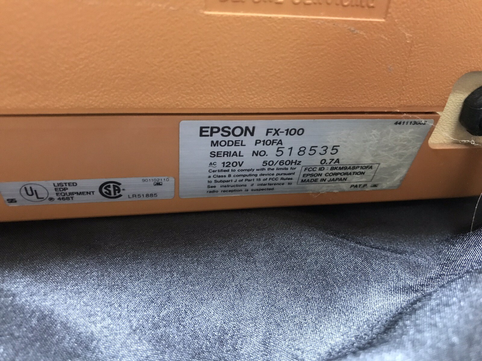 Epson Fx100 Fx 100 For Parts Tractor Feed Motor Buttons Cord Pick A ...